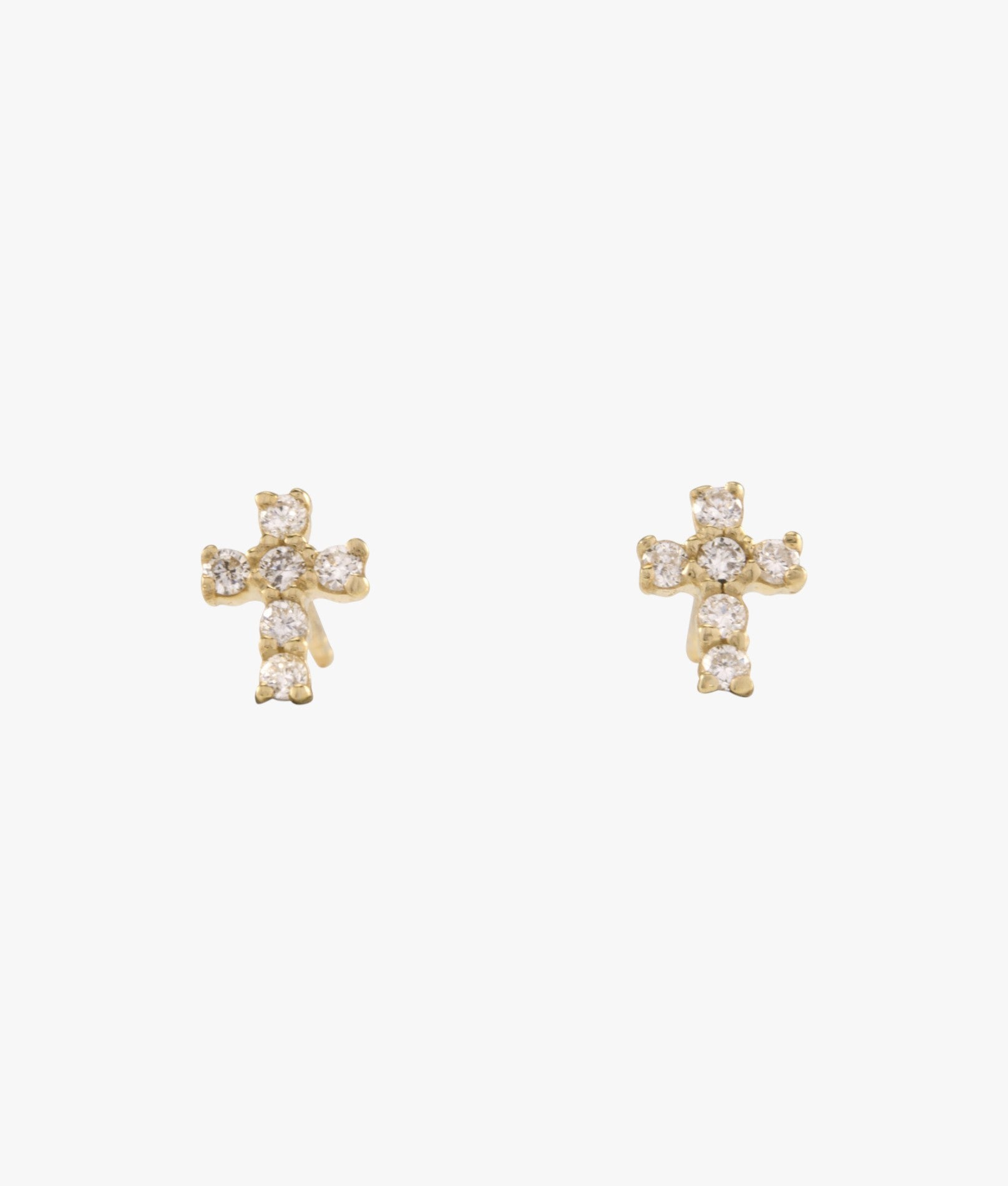 Luxe Cross Diamond Studs (0.12ct) – Von Treskow